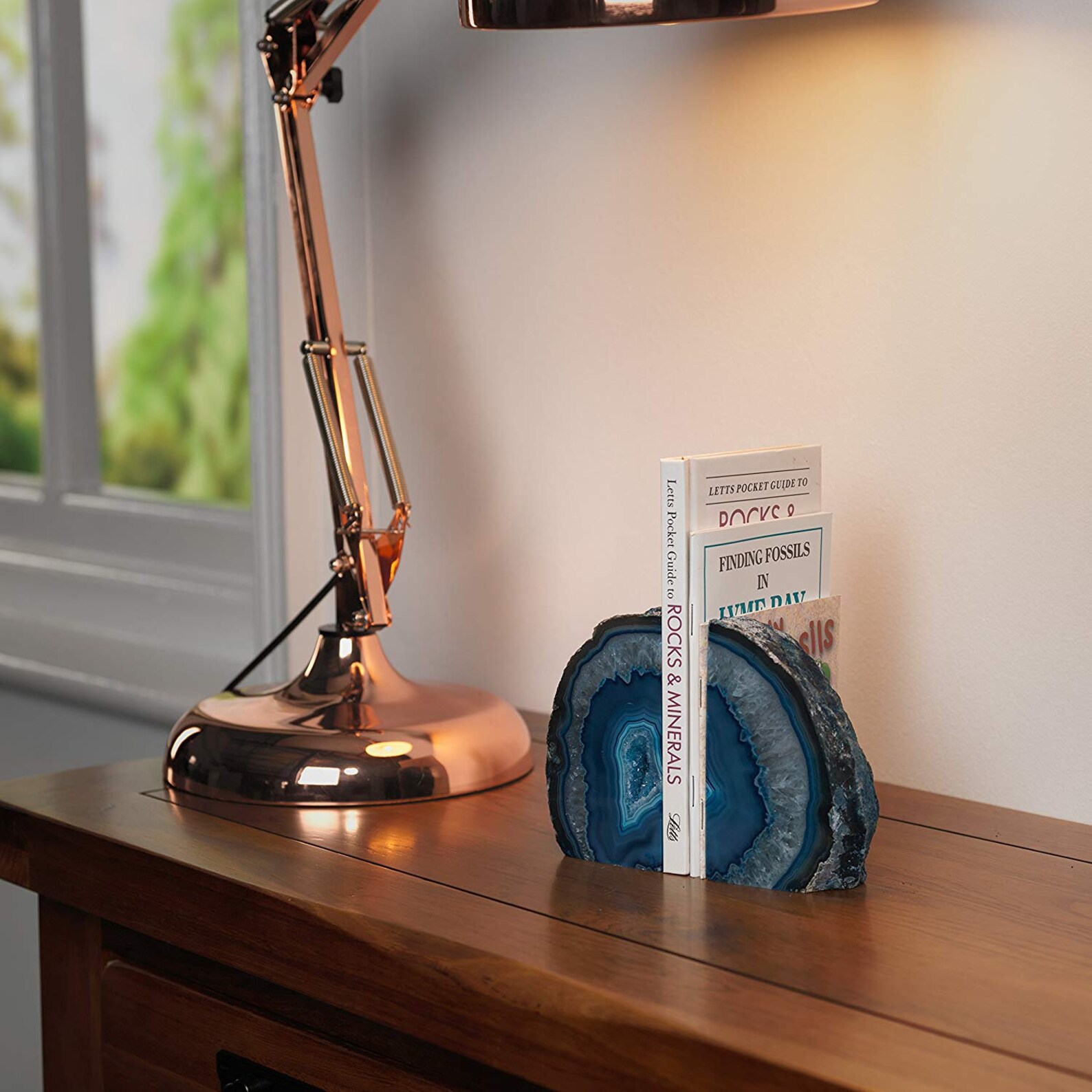 Blue Agate Bookends Blue Agate Bookends Agate Gift | Etsy