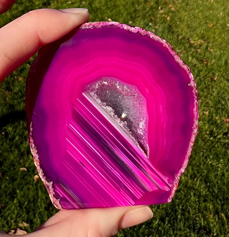 Pink Agate Geode Geode Pink Geode Crystal Brazilian Agate | Etsy