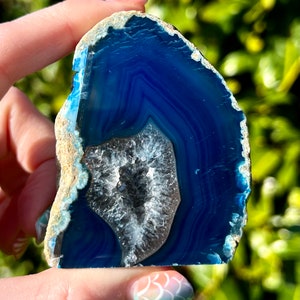Blue Agate Geode, Brazilian Agate Geode, Geode, Crystal, Blue, Natural ...