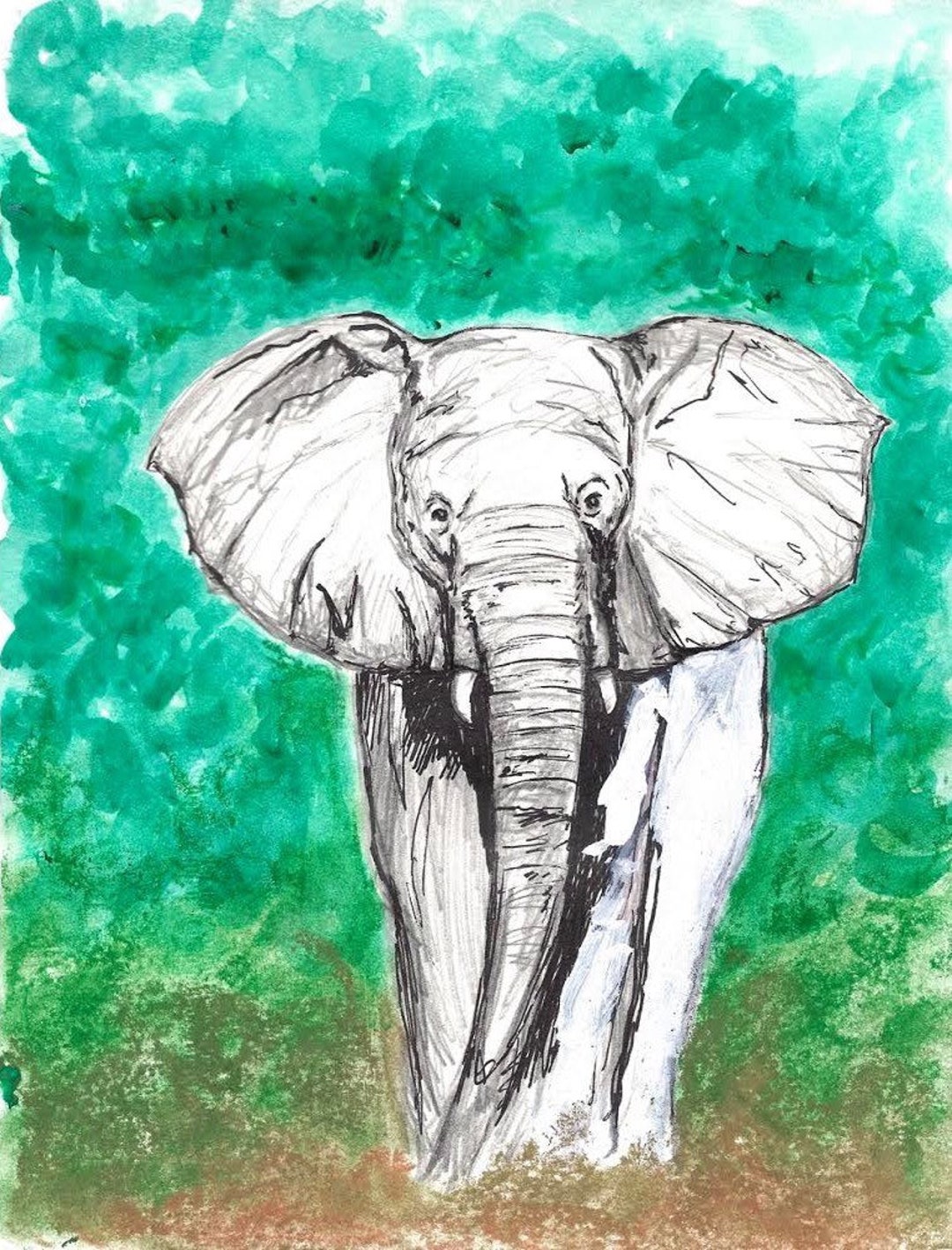 Elephant Greetings Card, Elephant Card, Elephant Art, Love Elephants ...