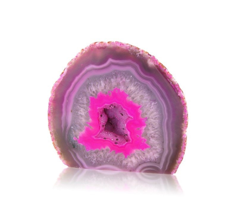 Pink Agate Geode Geode Pink Geode Crystal Brazilian Agate | Etsy