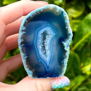 Blue Agate Geode, Brazilian Agate Geode, Geode, Crystal, Blue, Natural ...