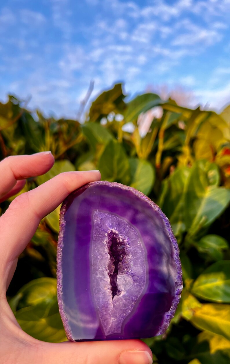 Purple Agate Geode Brazilian Agate Geode Purple Agate | Etsy