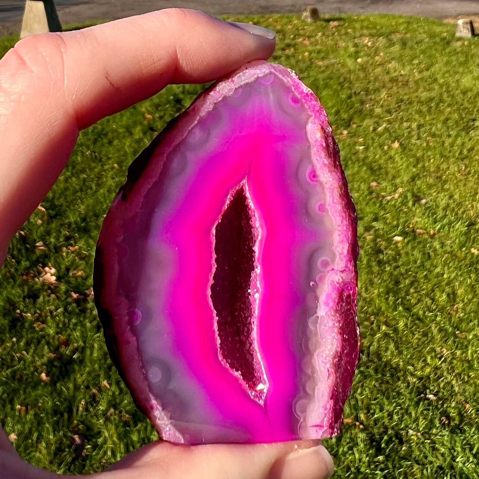 Pink Agate Geode Geode Pink Geode Crystal Brazilian Agate | Etsy