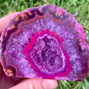 Pink Agate Geode Geode Pink Geode Crystal Brazilian Agate | Etsy