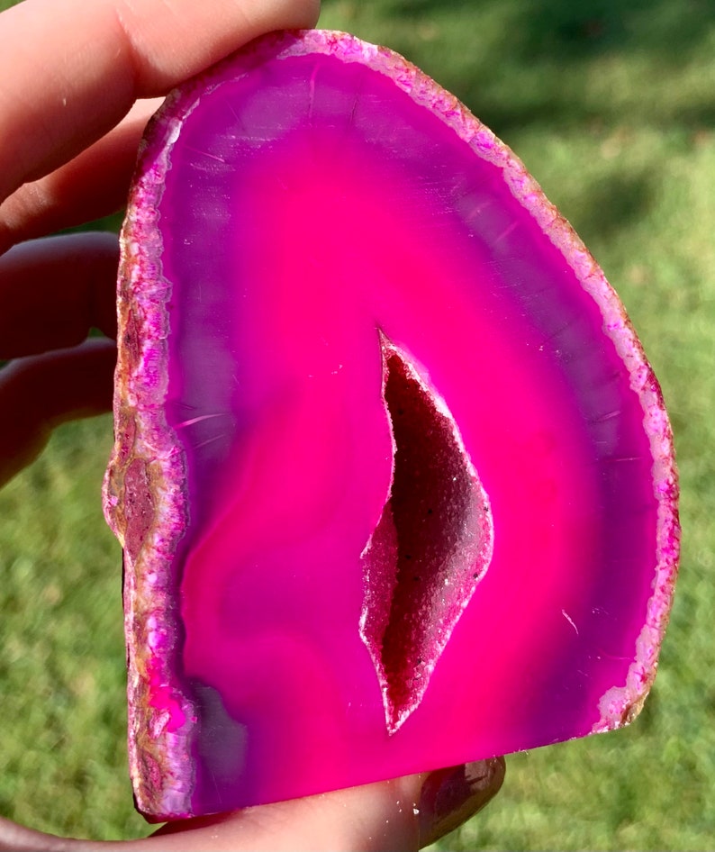 Pink Agate Geode Geode Pink Geode Crystal Brazilian Agate | Etsy