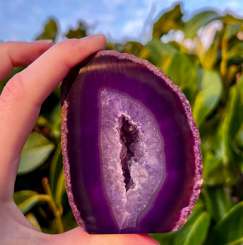 Purple Agate Geode Brazilian Agate Geode Purple Agate | Etsy UK