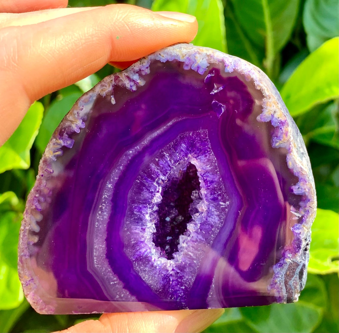 Purple Agate Geode Brazilian Agate Geode Purple Agate | Etsy UK