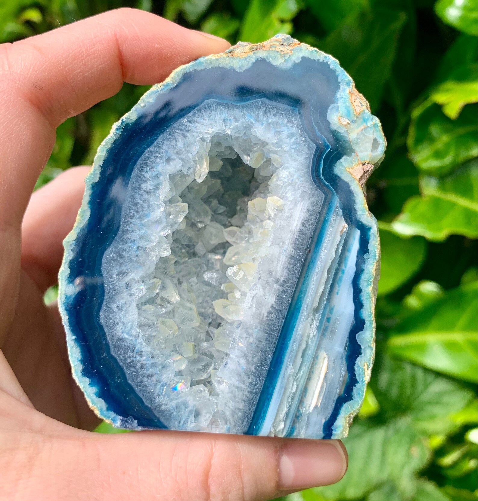 Blue Agate Geode Brazilian Agate Geode Geode Crystal Blue | Etsy