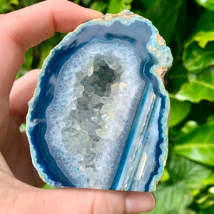 Blue Agate Geode Brazilian Agate Geode Geode Crystal Blue | Etsy