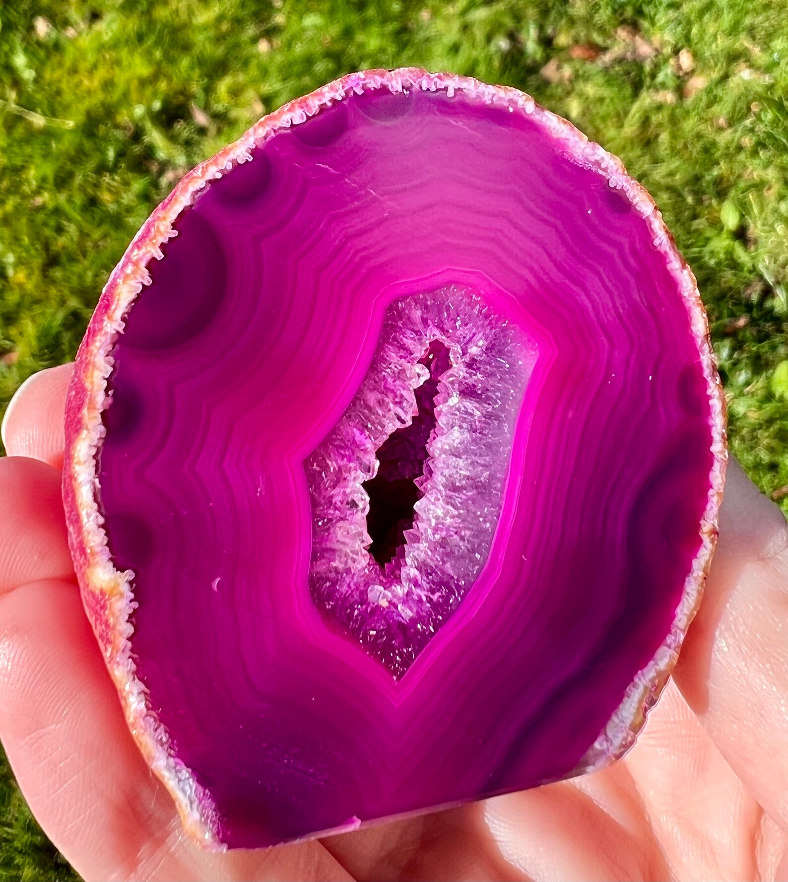 Pink Agate Geode Geode Pink Geode Crystal Brazilian Agate | Etsy UK