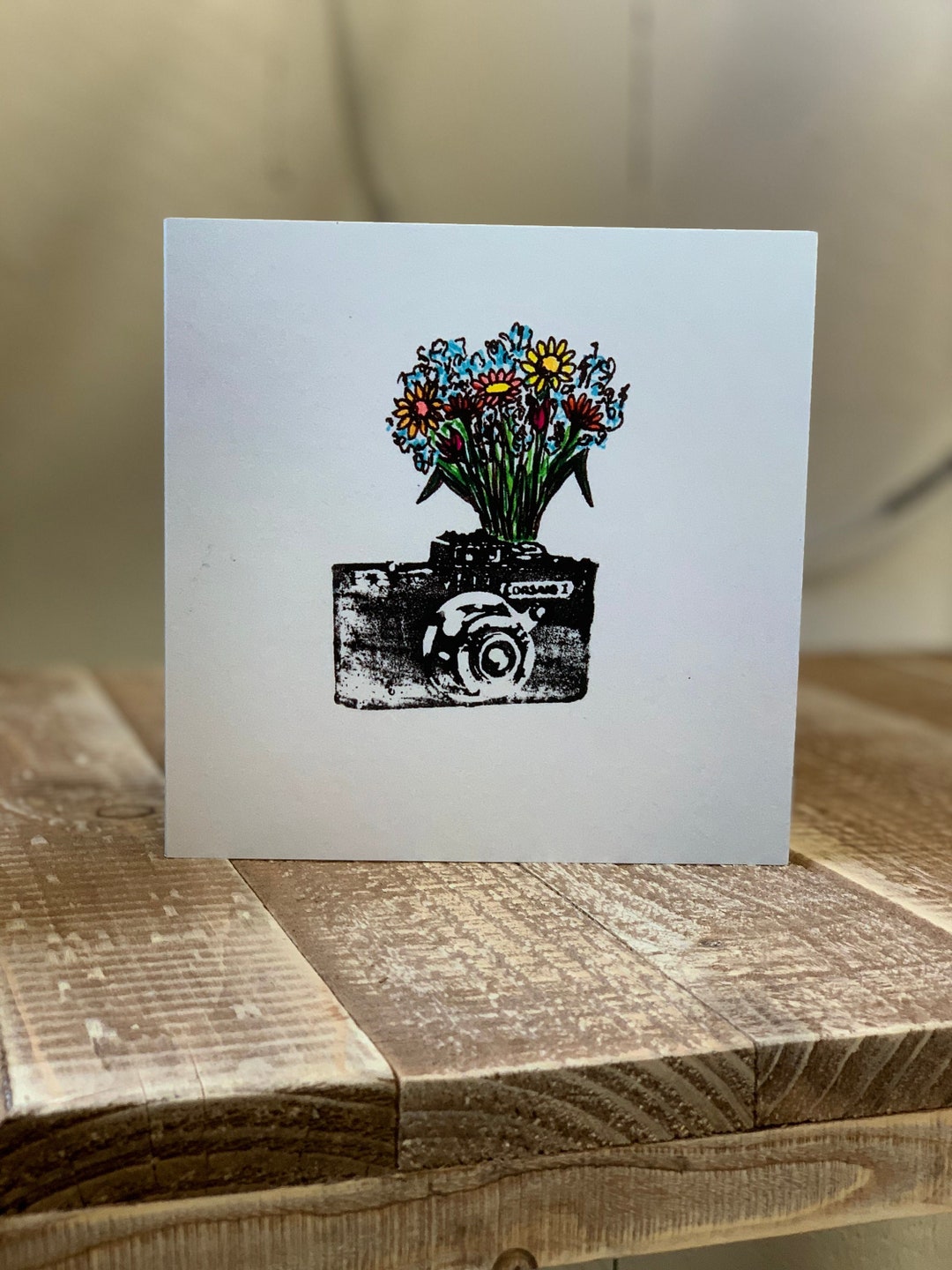 Beautiful Camera Printed Card, Film Camera Greetings Card, Photography ...