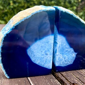 Blue Agate Bookends, Blue Agate, Bookends, Agate, Gift, Ornament. - Etsy