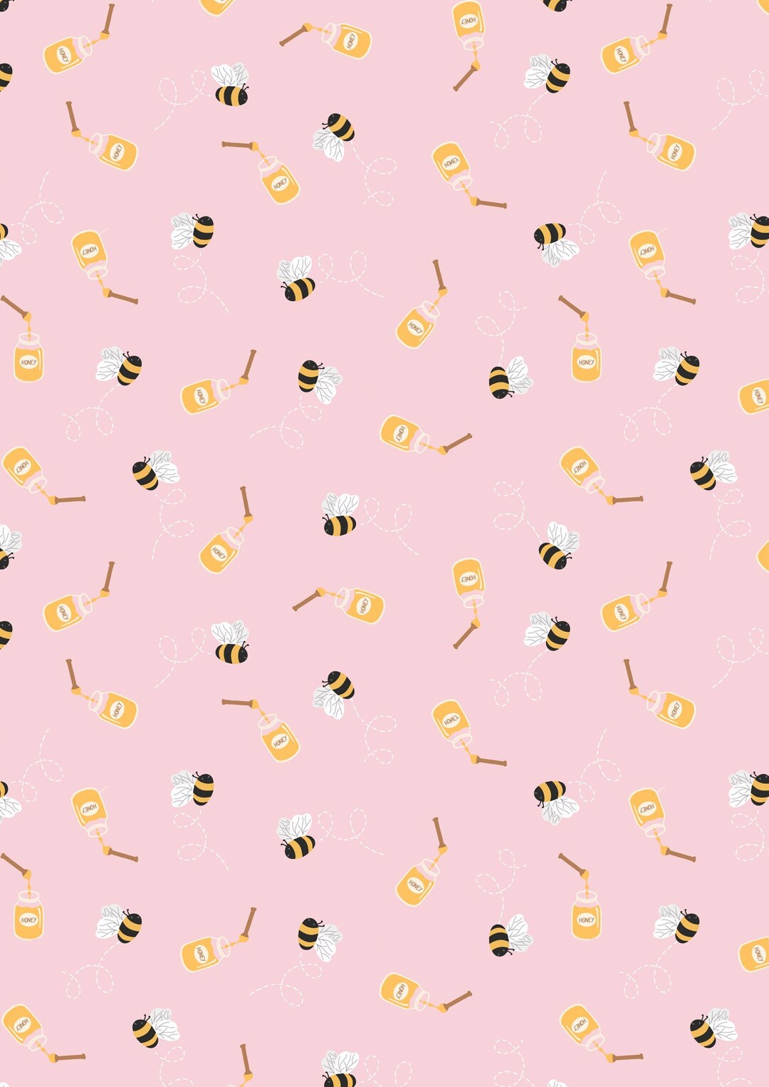 Teddy Bears Picnic - Honey Bee on Pink A796.1 - Etsy