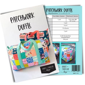 Patchwork Duffle Bag/tote Patterns - Knot and Thread Design KAT 112 - Etsy