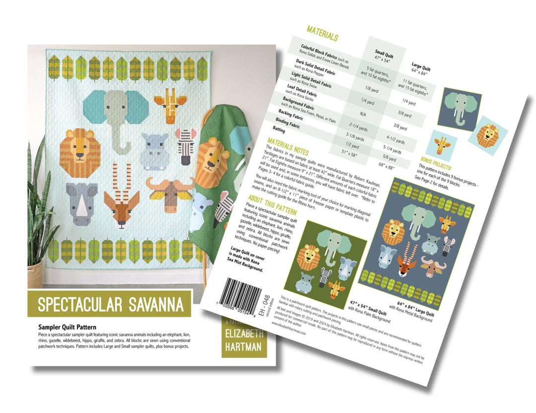 Spectacular Savanna - EH048 - Patterns by Elizabeth Hartman - Etsy