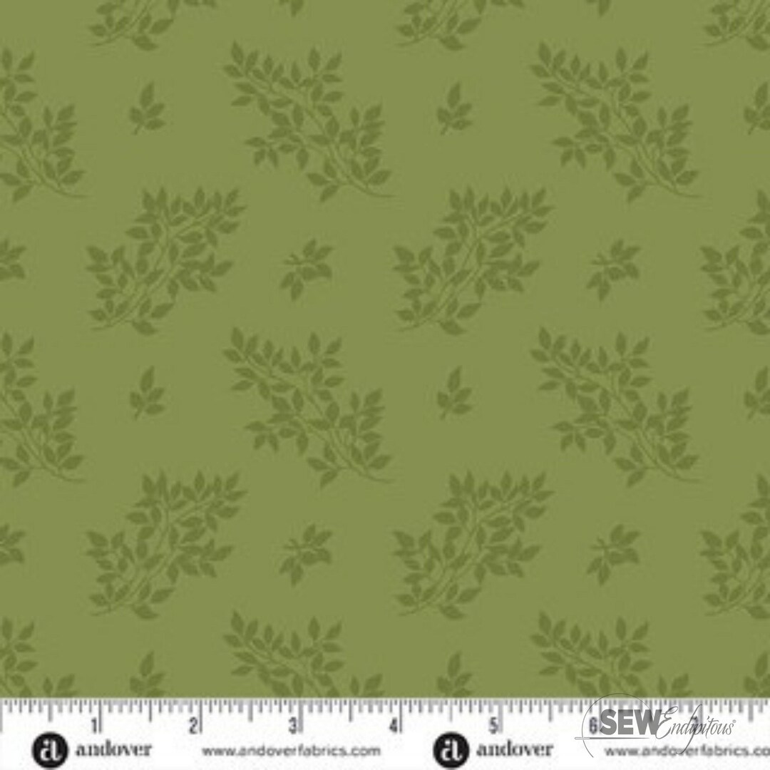 Moody Hues | Nancy Rink for Andover Fabrics | Leafy Olive A-10010-G - Etsy