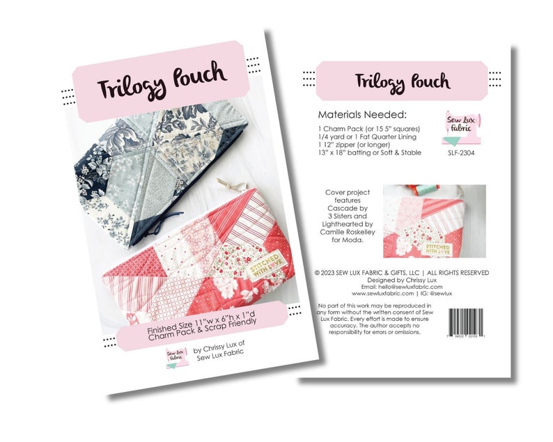 Trilogy Pouch Pattern - Sew Lux Fabric SLF-2304 - Etsy
