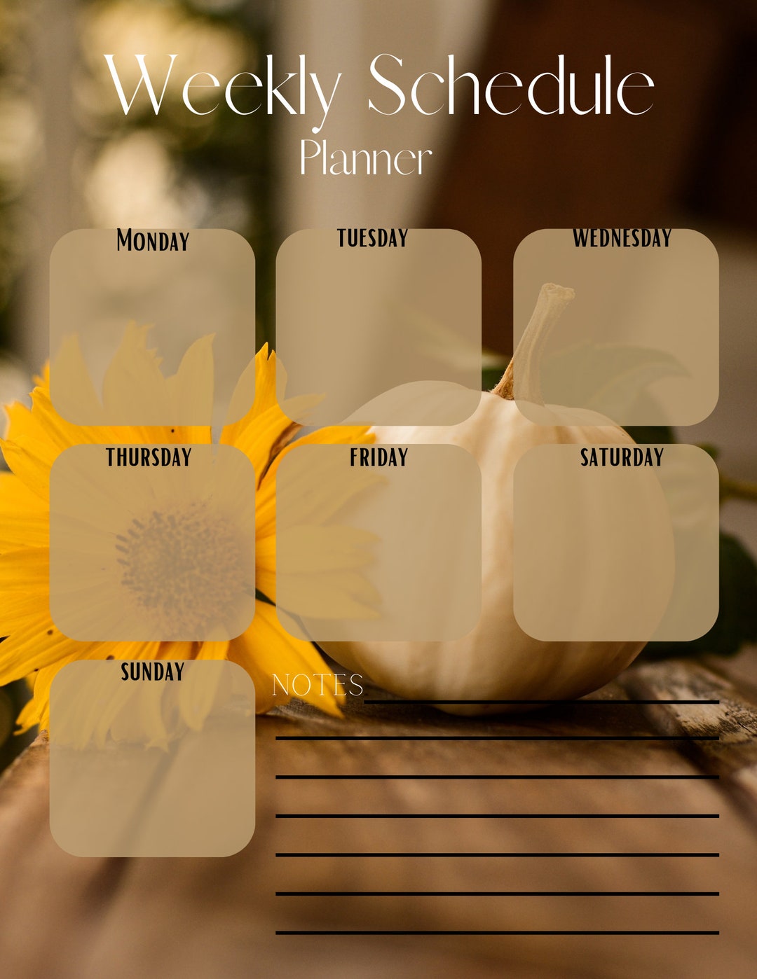 Fall Theme Meal Plan Grocery List & Weekly Planner Bundle - Etsy