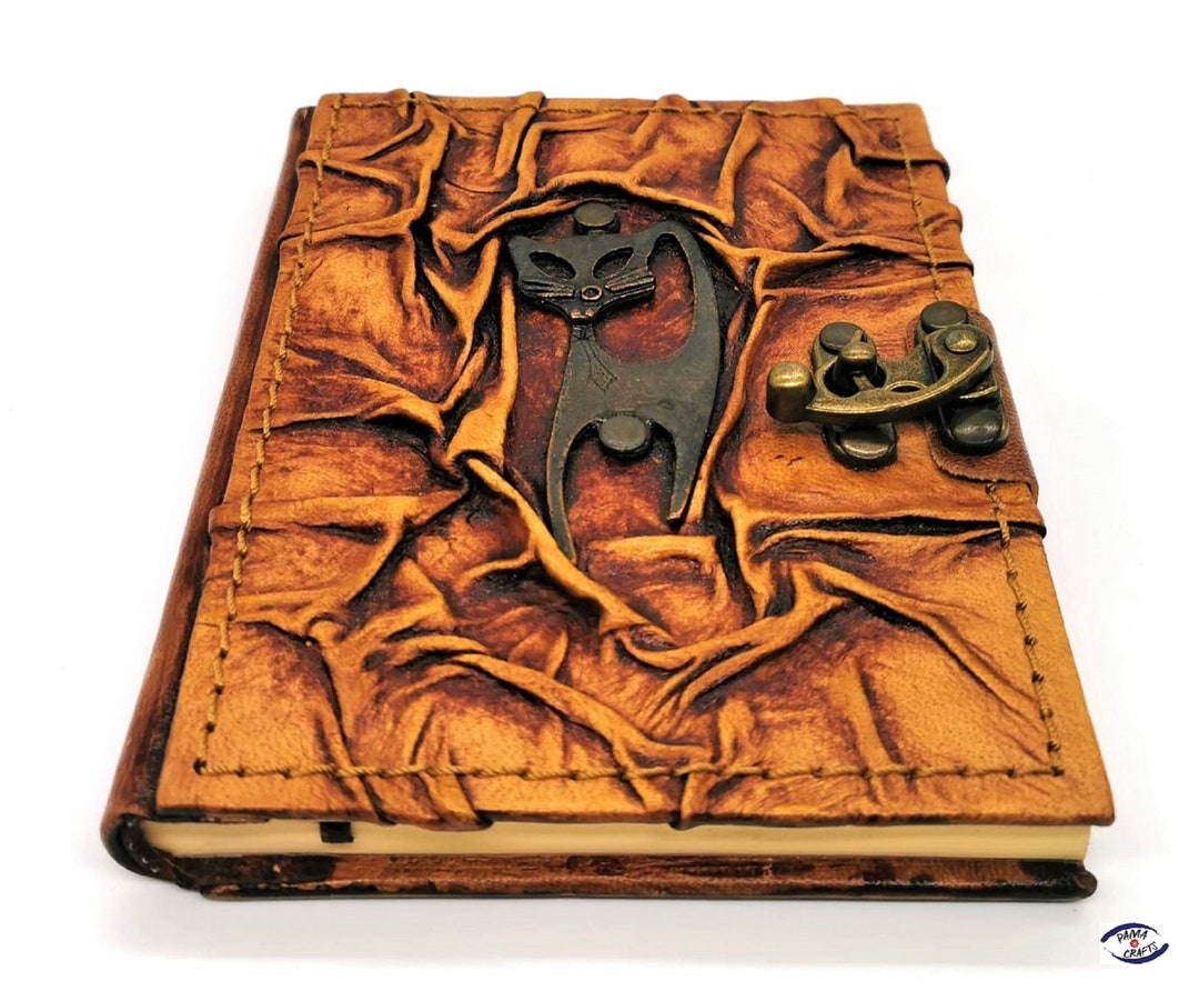 Handmade Leather-bound Journal 15.5 CM Fearon Cat. Pama - Etsy