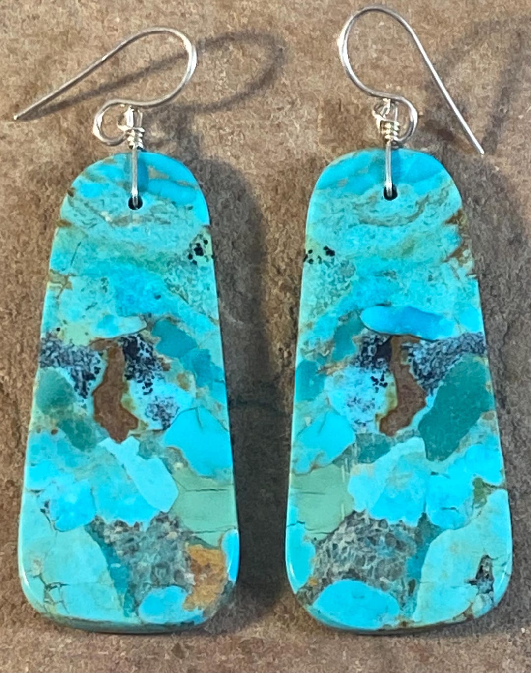 Marcella Castillo Navajo Turquoise Slab Earrings - Etsy