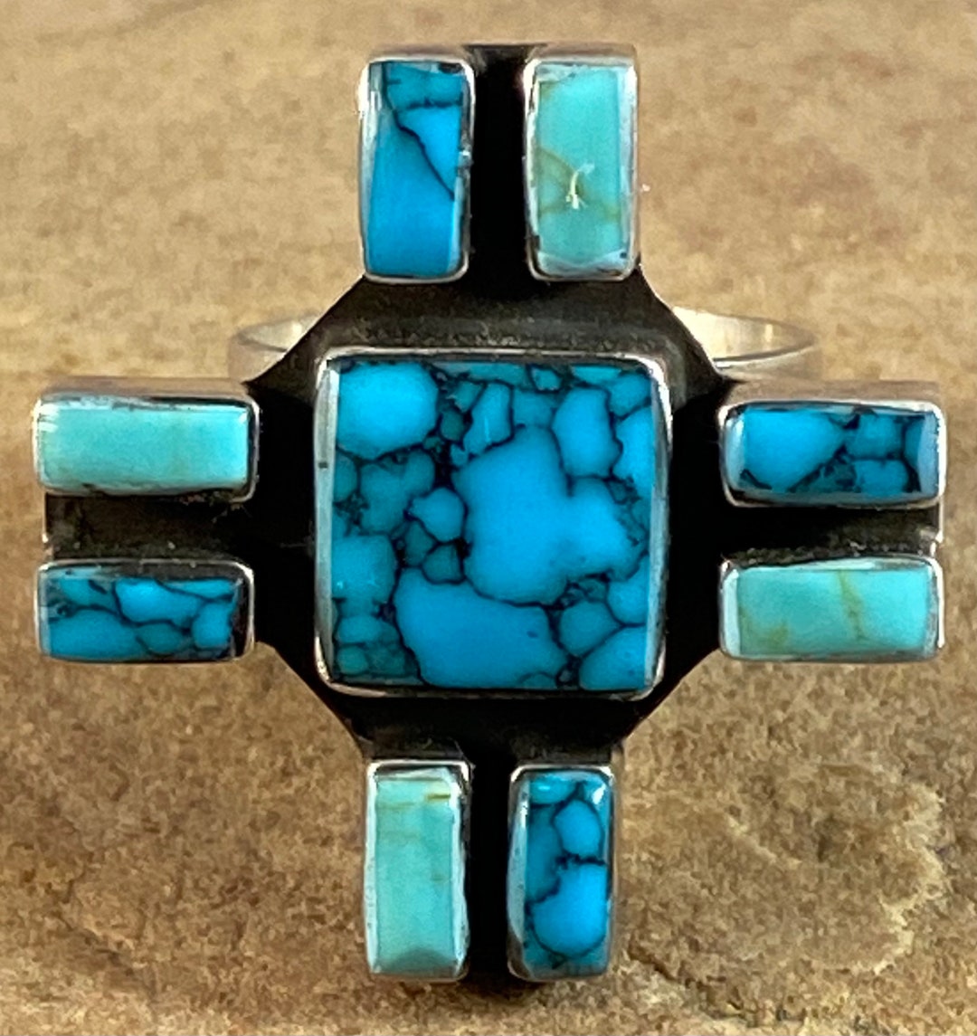 Mexican Sterling Silver & Howlite Ring Sz. 9 1/2 - Etsy