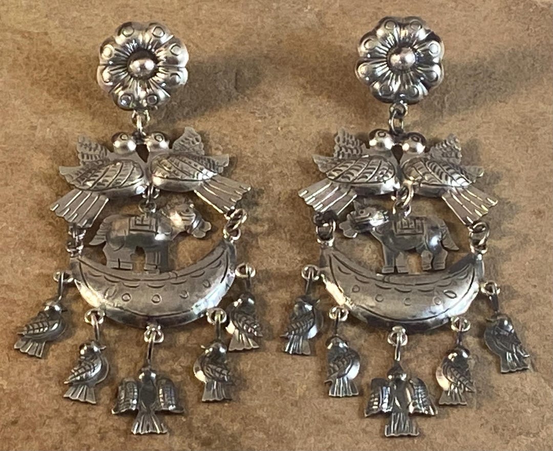 Lovely Mexican Sterling Silver Federico Jimenez Frida Earrings - Etsy