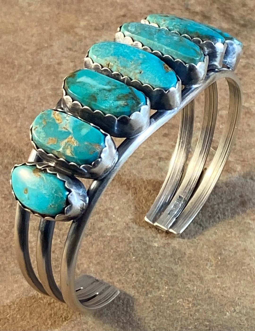 Joann Spencer Navajo Sterling Silver & Turquoise Cuff Bracelet - Etsy