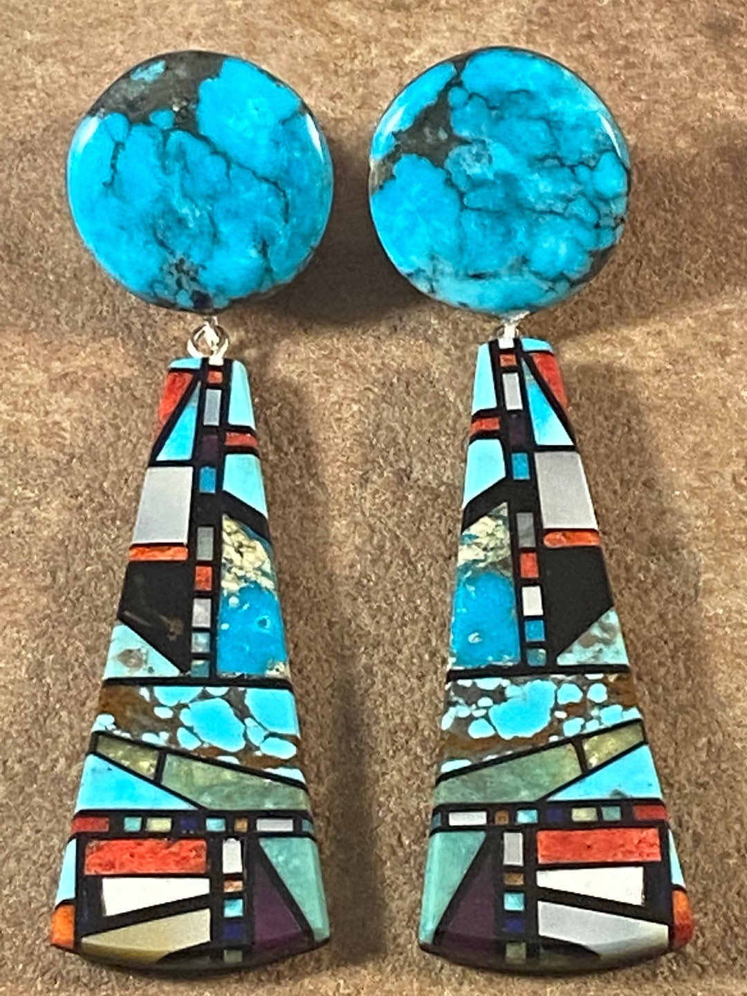 Christoper T. Nieto Turquoise Jet & Shell Earrings - Etsy