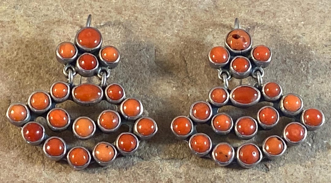 Lovely Vintage Federico Jimenez Sterling Silver & Mediterranean Coral ...