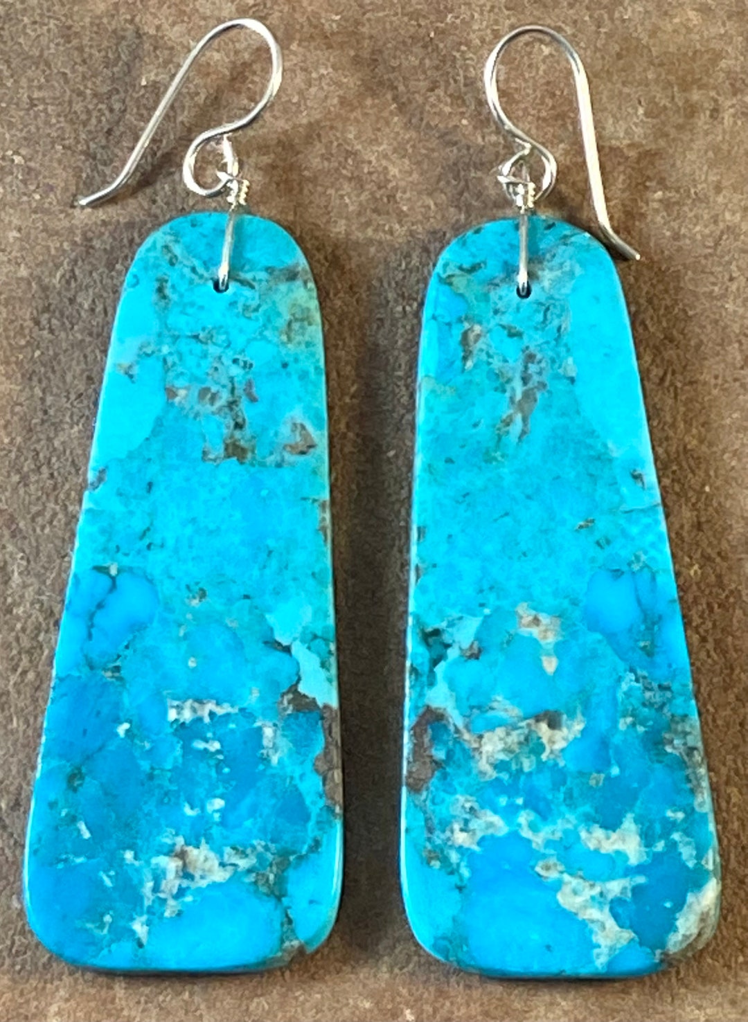 Marcella Castillo Navajo Turquoise Slab Earrings - Etsy