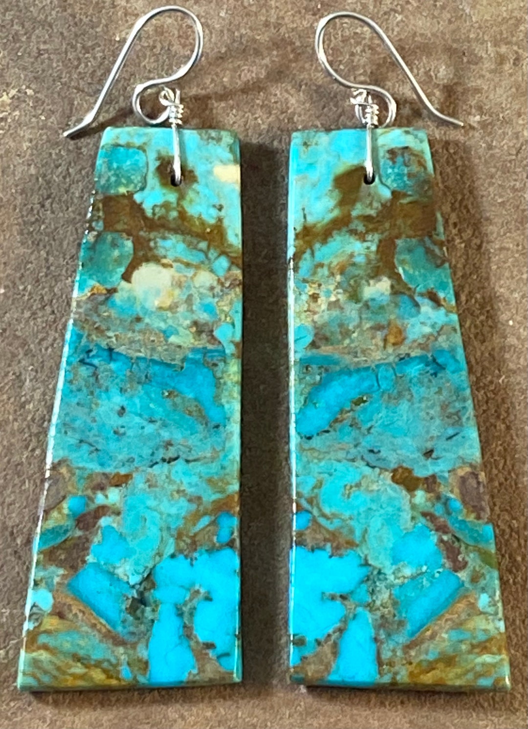 Marcella Castillo Navajo Turquoise Slab Earrings - Etsy