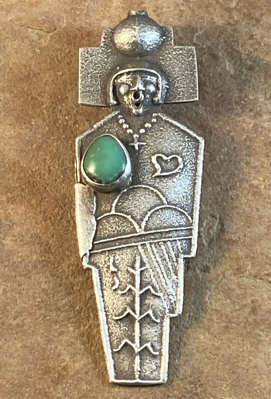 Beautiful Sterling Silver & Turquoise Tufa Cast Pendant by Anthony ...