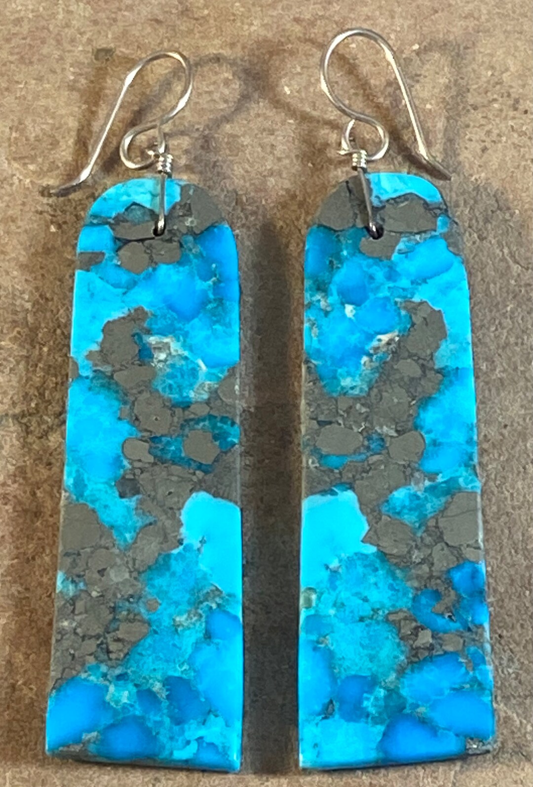 Marcella Castillo Navajo Turquoise Slab Earrings - Etsy