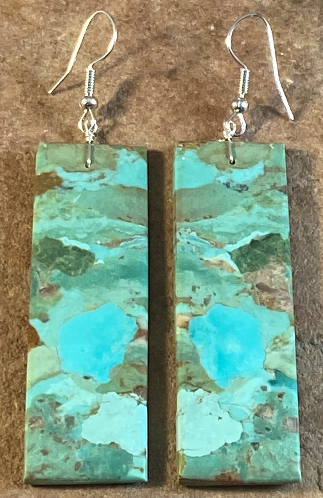 Marcella Castillo Navajo Turquoise Slab Earrings - Etsy
