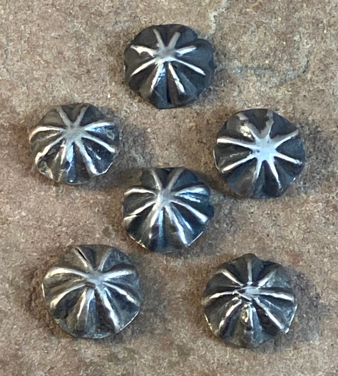 6 Small Vintage Sterling Silver Navajo Buttons - Etsy