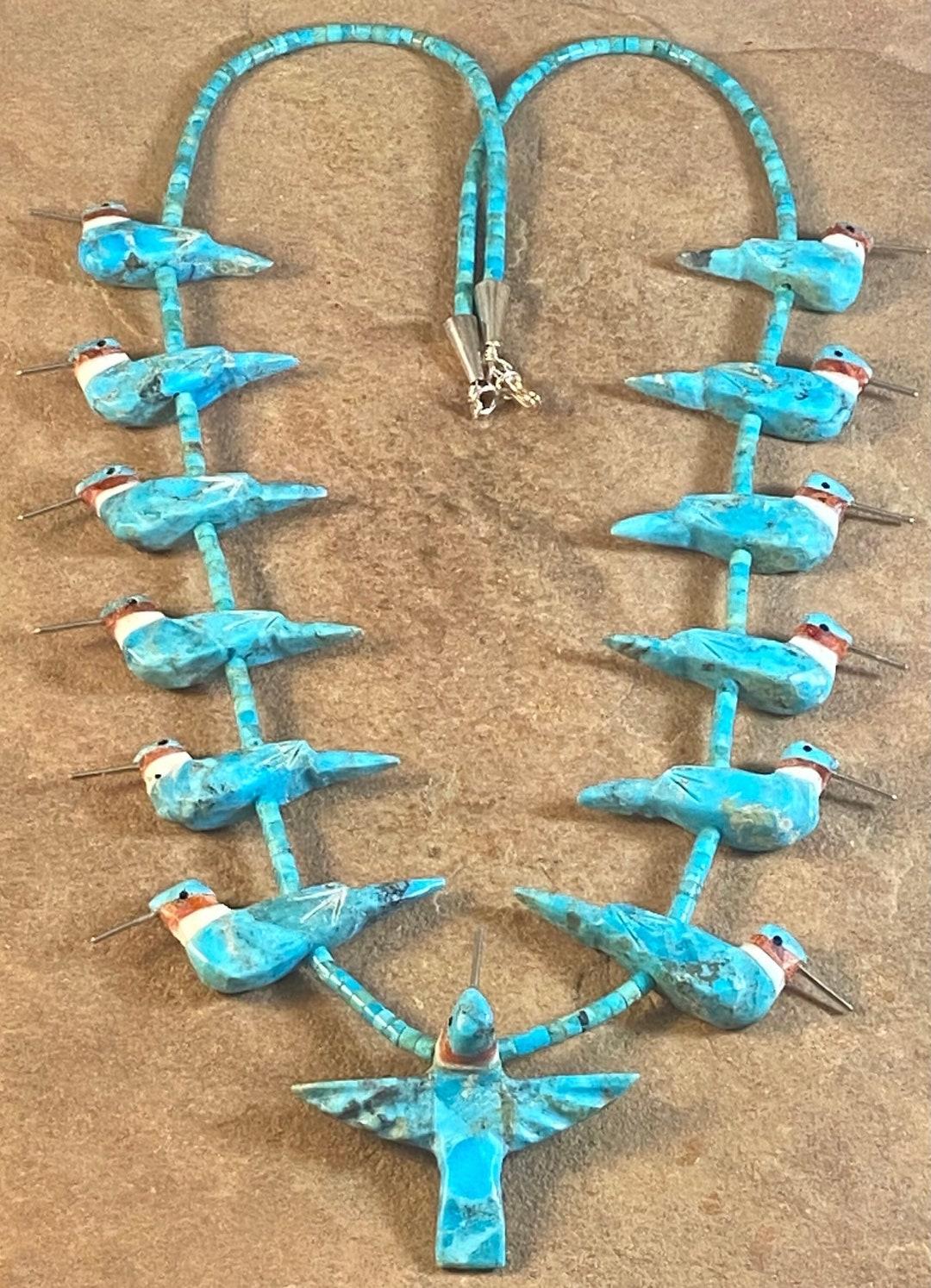 Turquoise Hummingbird Fetish Necklace by Matt Mitchell - Etsy