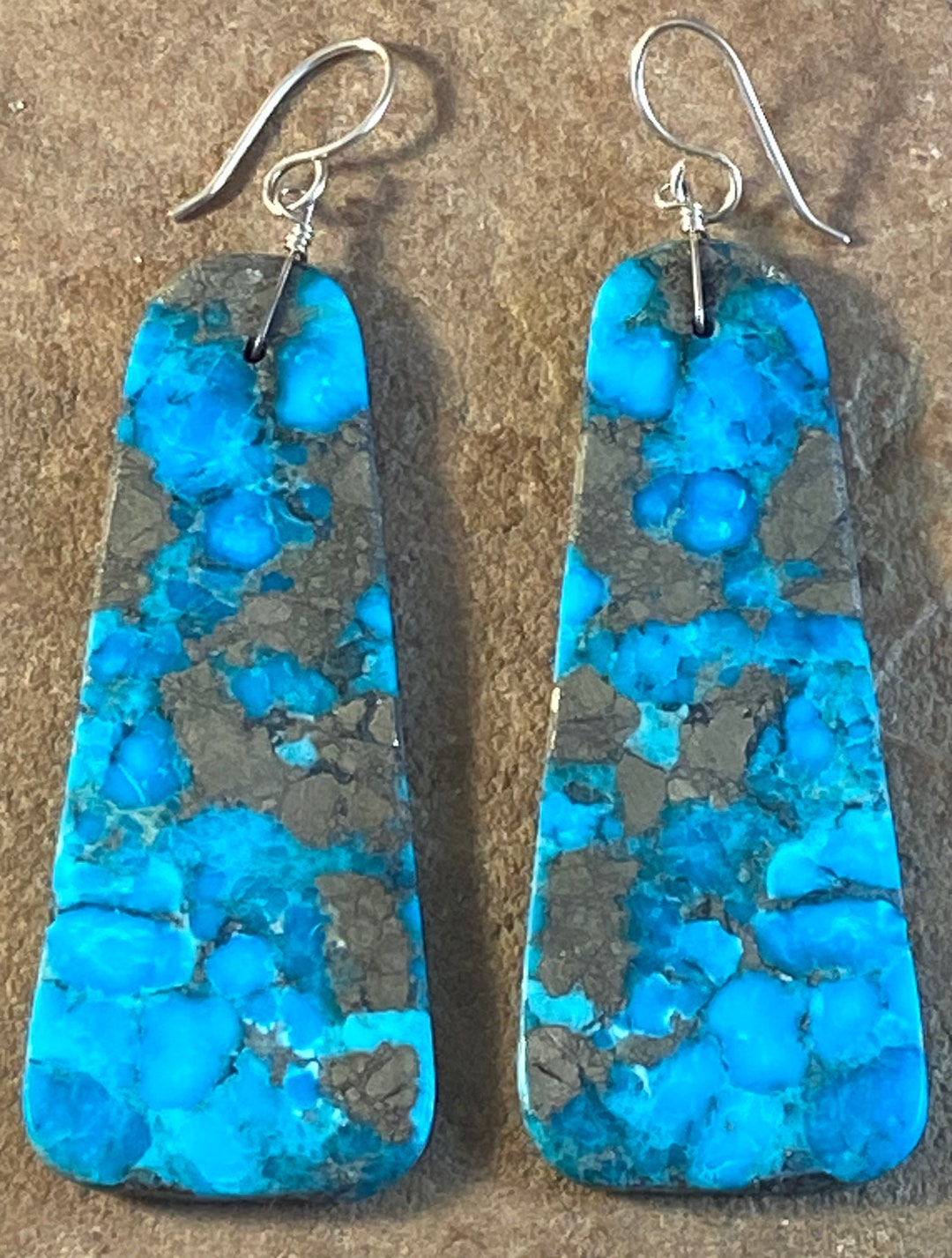 Marcella Castillo Navajo Turquoise Slab Earrings - Etsy