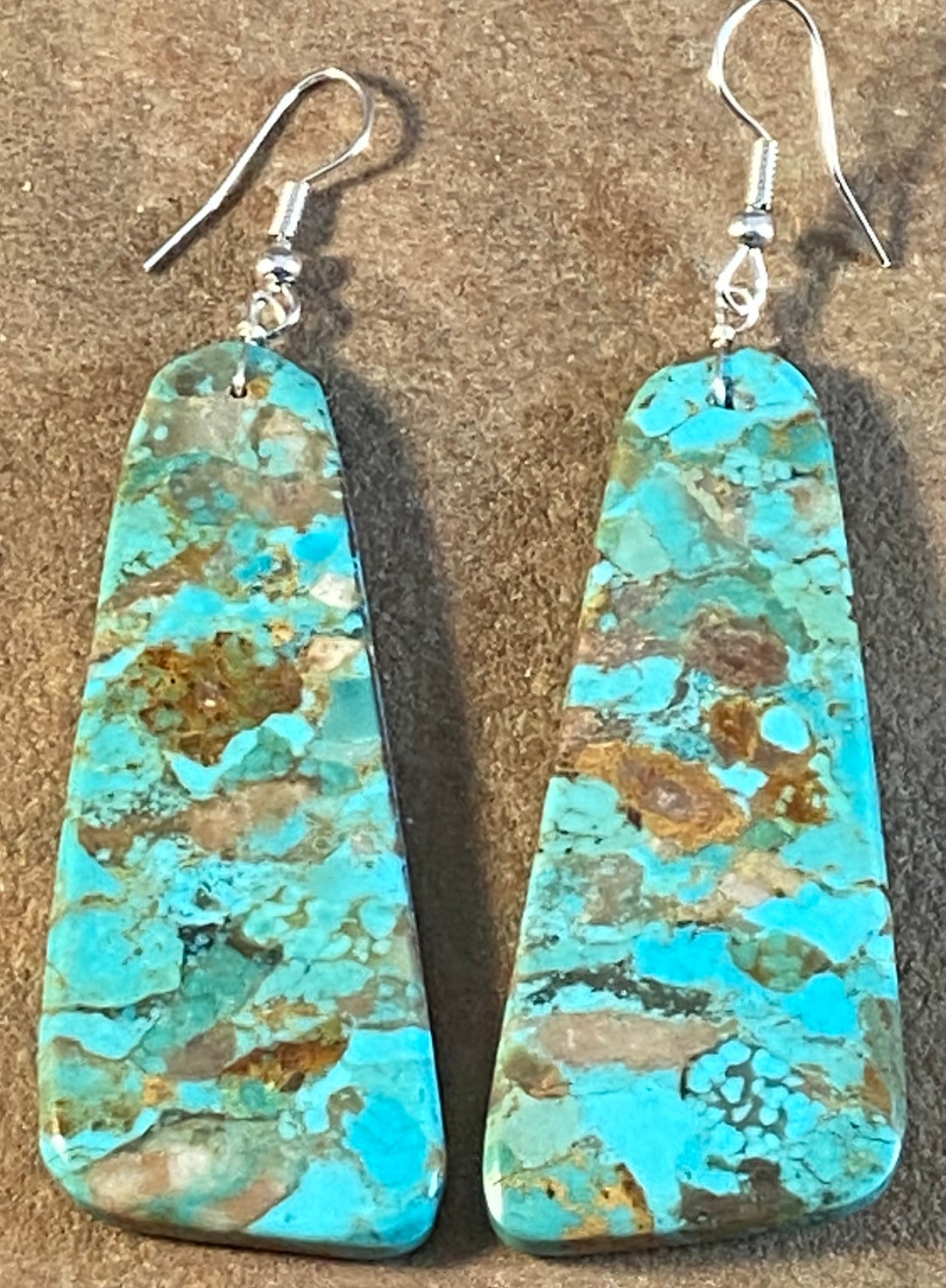 Marcella Castillo Navajo Turquoise Slab Earrings - Etsy