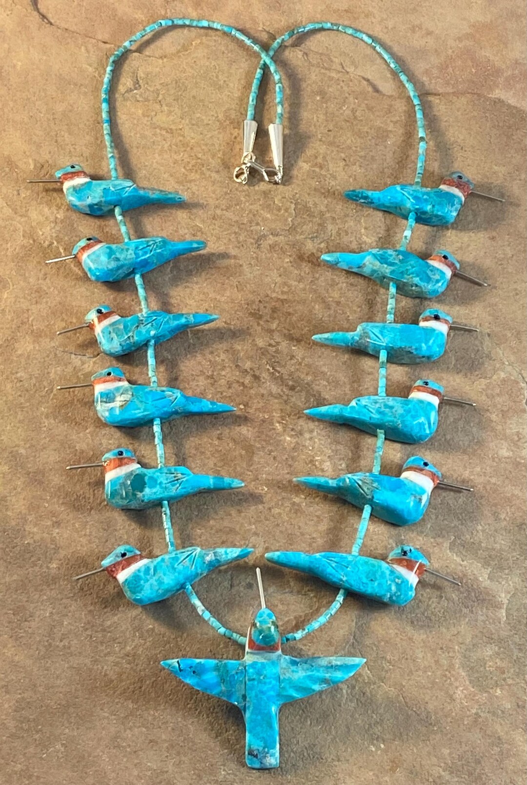 Turquoise Hummingbird Fetish Necklace by Matt Mitchell - Etsy