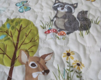 Woodland baby quilt | Etsy