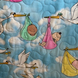 Homemade Cotton Baby Quilt With Storks and Multi-racial Theme - Etsy