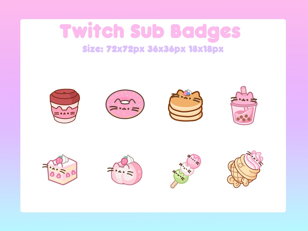 Twitch Sub Badges/bit Badges - Cats - Cute - Kawaii - Stream - Gamer ...