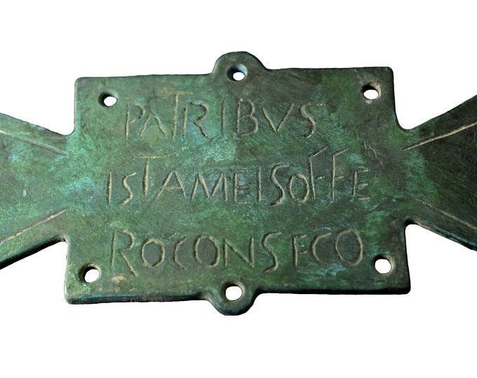 TABULA ANSATA Antique Style Replica Roman Bronze Votive Tablet Plaque ...