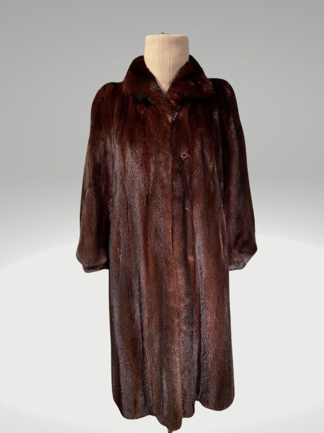 Stunning REAL Natural Majestic Mahogany Mink Mid-length Fur Coat in ...