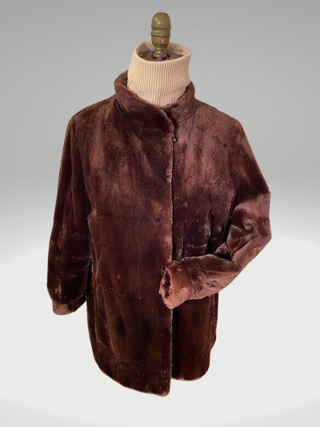 Vintage Brown Dyed Shaved Muskrat Short Fur Coat SIZE 14 VV682 - Etsy