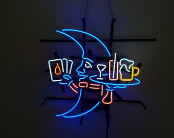 Handmade Blue Moon Neon Sign Man Cave Decor Neon Light Sign - Etsy