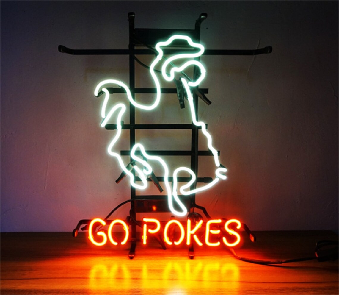 Handmade Neon Sign Custom Oklahoma State Cowboys Go Pokes Real - Etsy