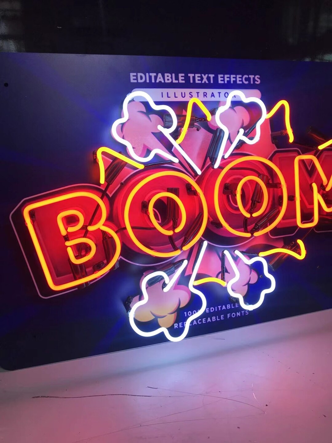 Handmade Boom Neon Sign Real Glass Tube Comic Style Neon Light - Etsy