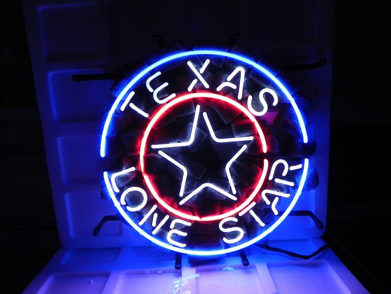 Man Cave Texas State Lone Star Beer Sign Handmade Neon Light Decor Wall ...